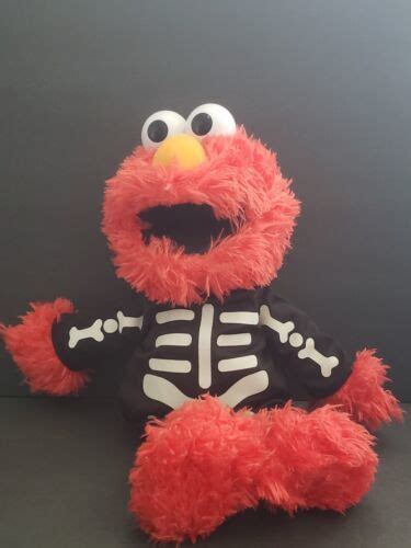 Elmo Sesame Street Place Skeleton Costume Plush Doll Glow In The Dark