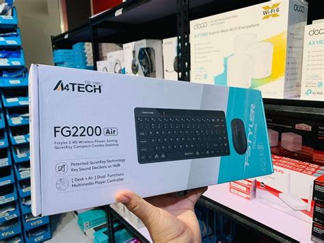 A4Tech FG2200 Air Fstyler 2 4G Wireless QuietKey Silent Compact Keyboard Mouse Combo Black