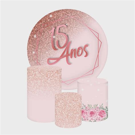 Kit Painel Redondo Capas Cilindro Decoração Festa abc Formatura Tecido Sublimado c Elástico