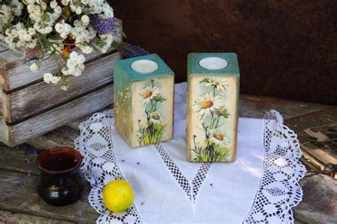 Підсвічники вінтажні ромашки — ціна 650 грн у каталозі Свічники Купити товари для дому та побуту