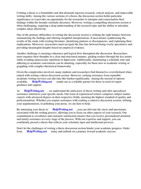 How To Write A Thesis Discussion Section Pdf