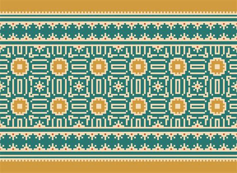 Beautiful Pixel Patterns Traditional Folk Style Geometric Ethnic