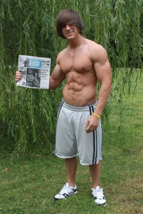 Was This Shirtless Hunk Kidnapped Is He Holding Up The Paper To Prove That He Is Still Alive On