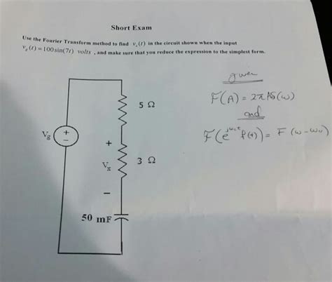 Solved Use The Fourier Transform Method To Find V S T In