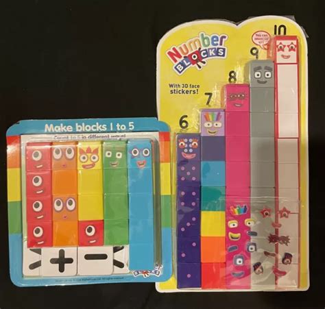 Cbeebies Numberblocks 1 5 And 6 10 With Symbol Tiles And 3d Stickers🔥great Price Eur 20 72