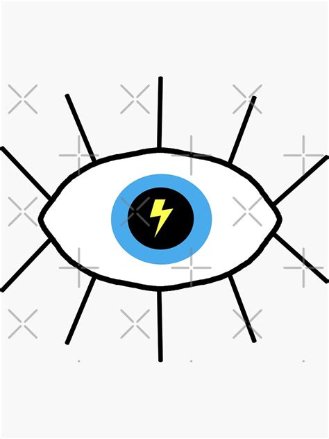 Blue Evil Eye With Lightning Bolt Sticker By Artwithainsley Redbubble