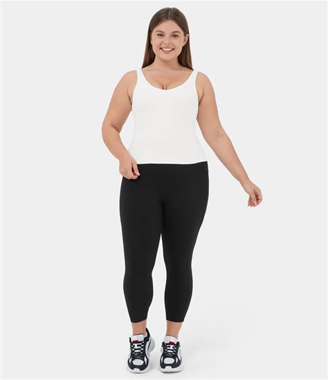 Womens Cloudful™ Fabric V Neck Backless Plain Plus Size Yoga Tank Top