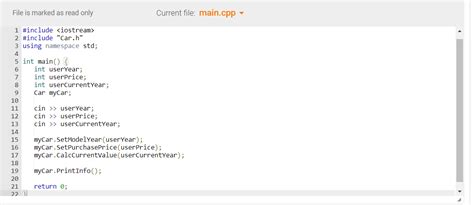 Solved Based Off Of The Read Only Maincpp File How Would