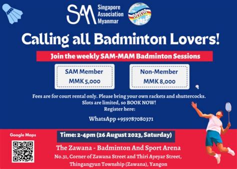 Calling All Badminton Lovers Join The Week 8 Of Weekly Sam Mam Badminton Sessions This Saturday