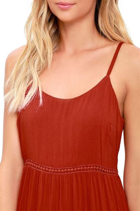 Rust Red Dress Maxi Dress Vacation Dress 64 00