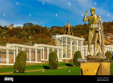 View Over The Gardens Of Chatsworth House A Stately Home Near Bakewell
