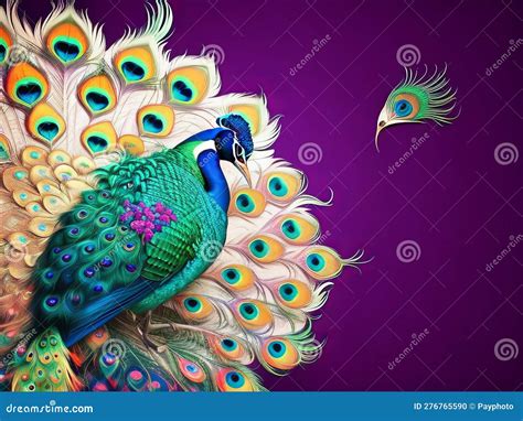 Feathers In Full Display Colorful Peacock Wallpaper And Mural