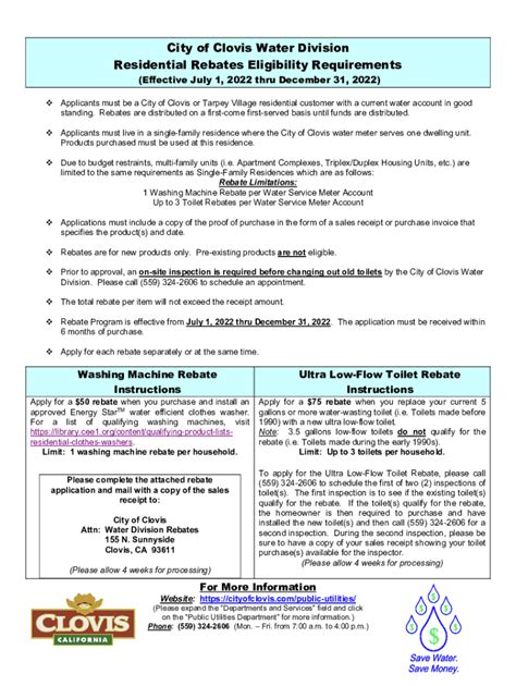 Fillable Online Ultra Low Flow Toilet Rebate Program Application To Fax Email