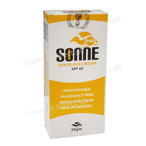 Sonne Sun Block Cream Spf 60 50gm Chemistdirectpk