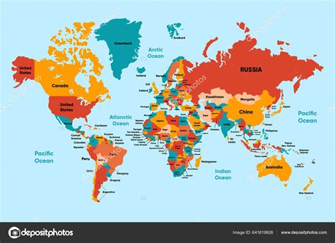 World Map With Countries Names