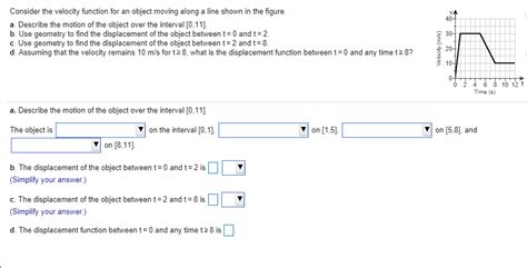 Solved Consider The Velocity Function For An Object Moving Chegg