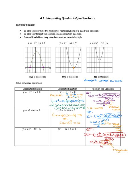 Fregate 65 Interpreting Quadratic Equation Roots Pdf Quadratic