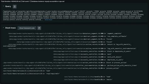 Transaction Traces Database Queries Page New Relic Documentation