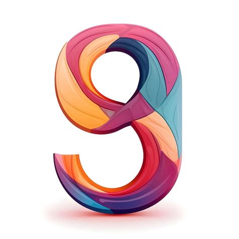 Premium AI Image Creative And Vibrant Numerical Number Nine Design Illustration