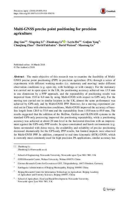 pdf multi gnss precise point positioning for precision agriculture