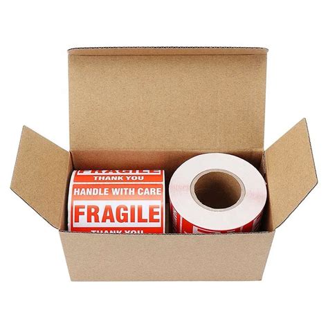 Fragile Rectangular Laminated Fragile Warning Label Red Stickers Hot