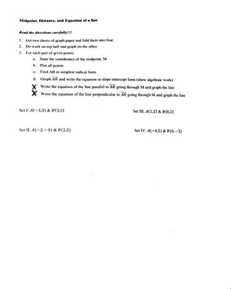 Solved Midpoint Distance And Equation Of A Line Read The Chegg