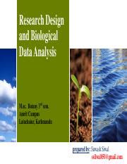 Research Design And Biological Data AnalysisUnit Pdf Research Design And Biological Data