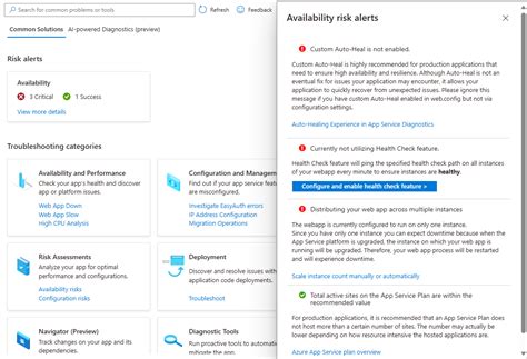 使用诊断进行故障排除 azure app service microsoft learn