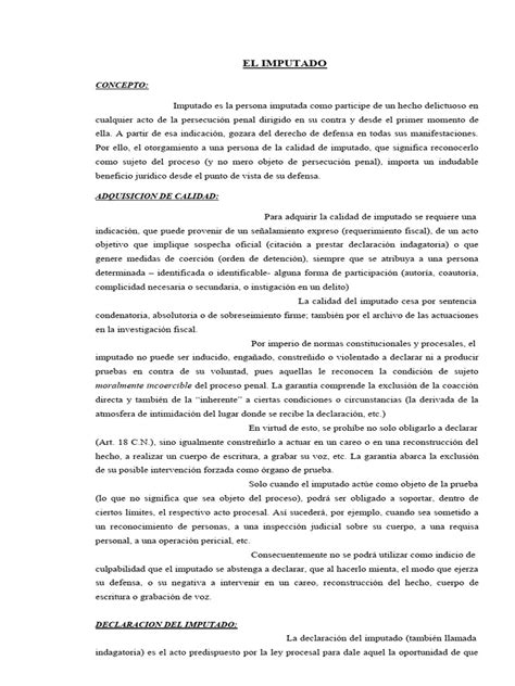 Declaracion Imputado Pdf Ley Procesal Fiscal