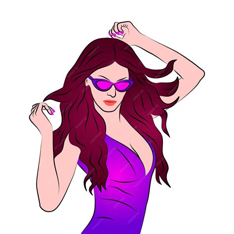 Premium Vector Party Girl Illustration On White Background