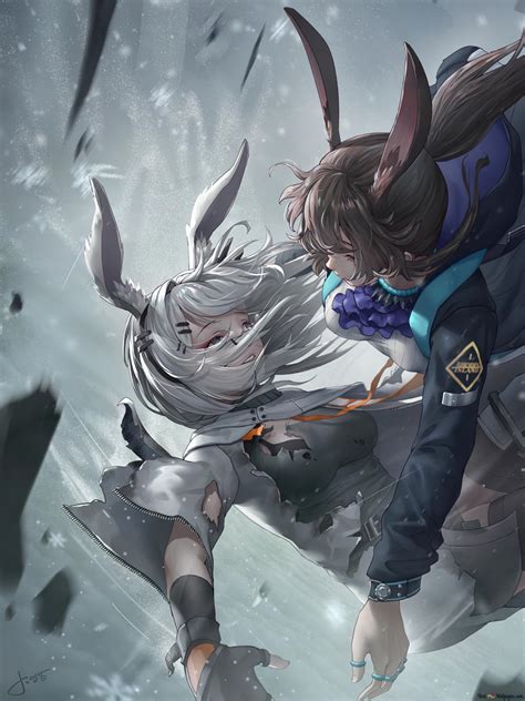 Frostnova With Amiya Arknights Anime Video Game 4k Wallpaper Download