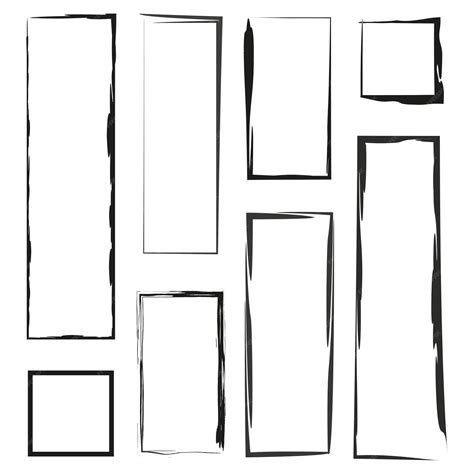 Premium Vector Grunge Style Set Of Rectangle Shapes Vector