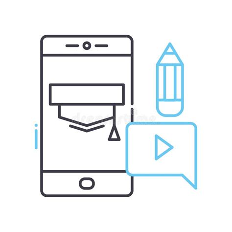 Blended Learning Line Icon Outline Symbol Vector Illustration