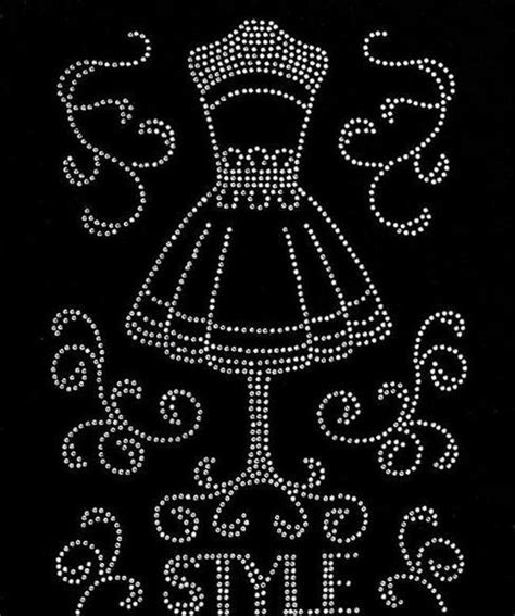 Kleedpop Buste Met Style Tekst Strass Strijk Applicatie 26 X 19 Cm