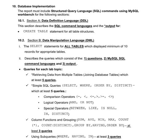 Solved Database Implementation The Report Must Include Chegg