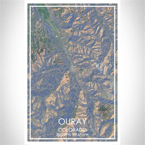 Ouray Colorado Map Print In Afternoon — Jace Maps