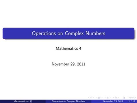 Complex Numbers Orgppt Physics Science