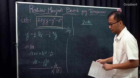 Materi Persamaan Diferensial Contoh Reduksi Nonseperable Menjadi Seperable