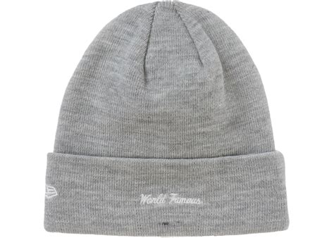 Supreme New Era Box Logo Beanie Fw22 Heather Grey Fw22 Us