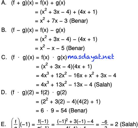 diketahui fungsi f r → r dan g r → r dengan f x x2 3x 4 dan g