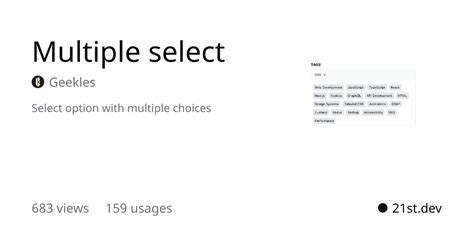 Multiple Select St Dev Discover Share And Craft UI Components St Dev