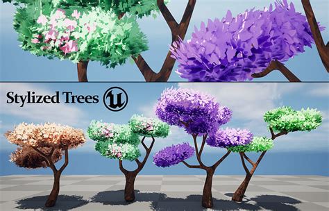 3D Model Stylized Trees 3d Model VR AR Low Poly CGTrader