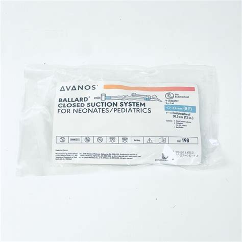 New Avanos Medical Ref 198 Ballard Closed Suction System For Neonates