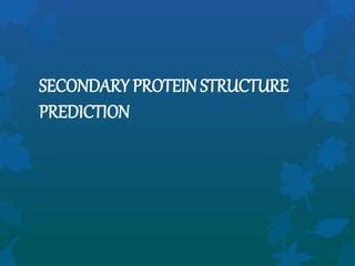 Secondary Protein Structure Prediction PPTX Chemistry Science