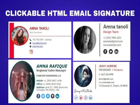 Html Email Signature Clickable Html Email Signature Upwork