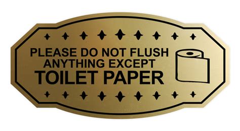 Victorian Please Do Not Flush Anything Except Toilet Paper Roll Sign