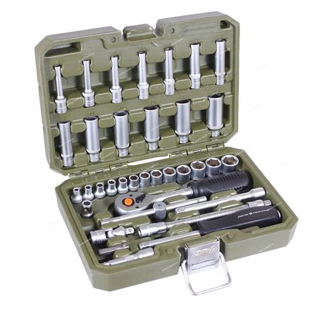 Купить Набор 6-ти гранных головок с трещоткой в кейсе 1/4", 35 ...