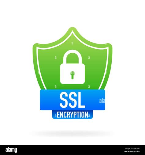 Ssl Encryption Secure Badge On White Background Green Banner Vector Illustration Stock Vector