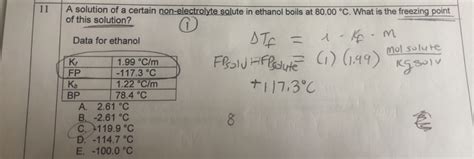 Solved A Solution Of A Certain Non Electrolyte Solute In Chegg