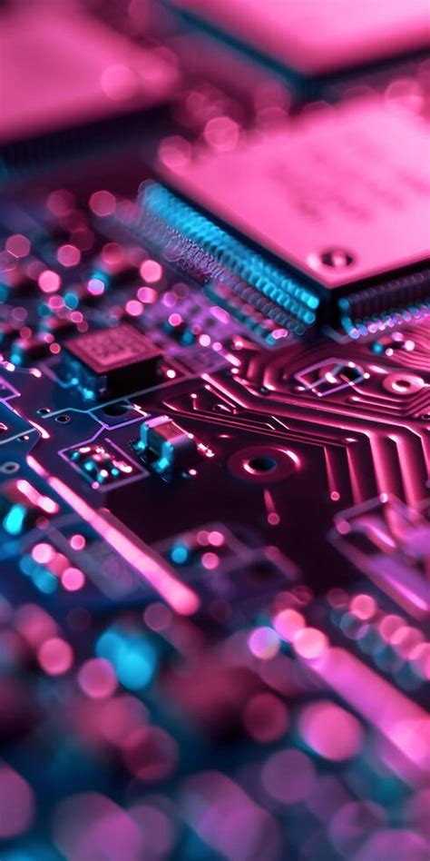 AI Generated Glowing Neon Circuit Board Stock Photo At Vecteezy